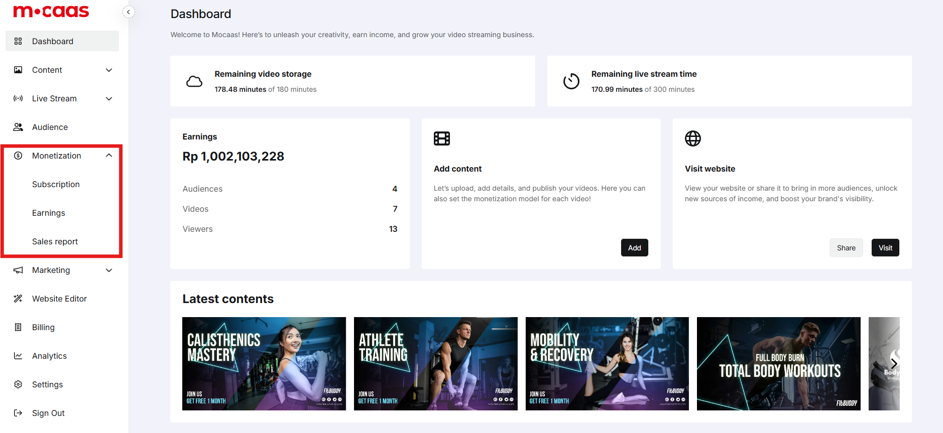 Tutorial Menu Monetization - Mocaas Blog